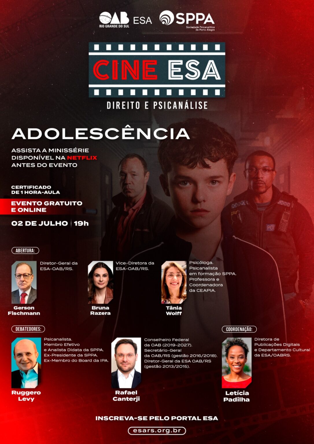 Cine ESA – Direito e Psicanálise: série “ADOLESCÊNCIA” - SPPA