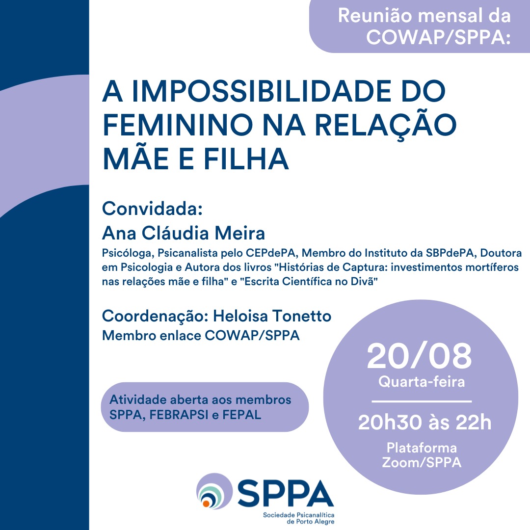 Atividade mensal da COWAP/SPPA: A impossibilidade do feminino na ...